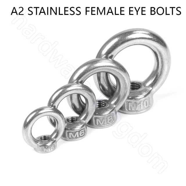 LIFTING EYE NUTS Stainless Female Eye Bolts M3 4 5 6 8 10 12 14 16 18 ...