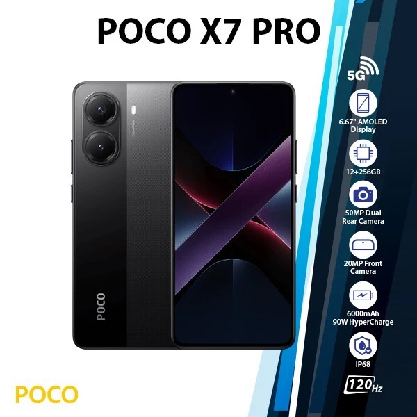 XIAOMI POCO X7 Pro 5G Android Mobile Phone(Black/12GB+256GB/Dual SIM/Unlocked) £399.99 - PicClick UK