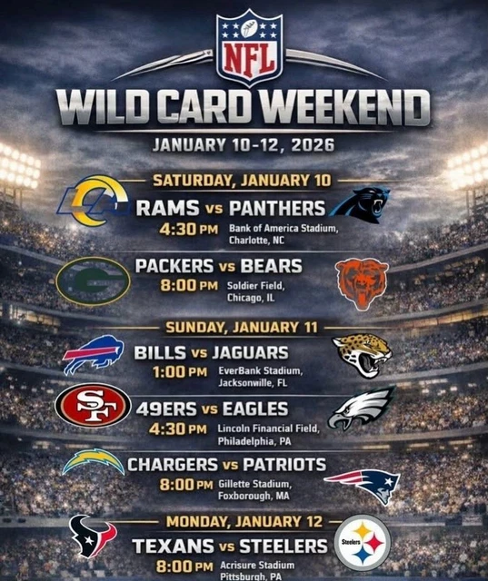 2026 NFL WILD CARD Playoff Games on DVD EUR 10,00 - PicClick IT