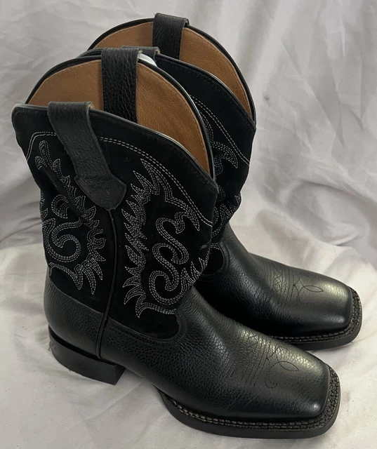 FRYE HAUSER DECO STITCH WESTERN BLACK BOOTS US 8D £185.23 - PicClick UK