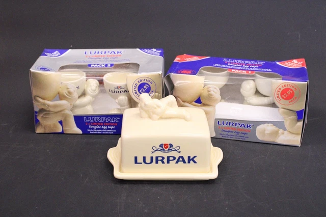 3X VTG LURPAK Advertising Ceramic Collectables Inc. Butter Dish & Egg ...