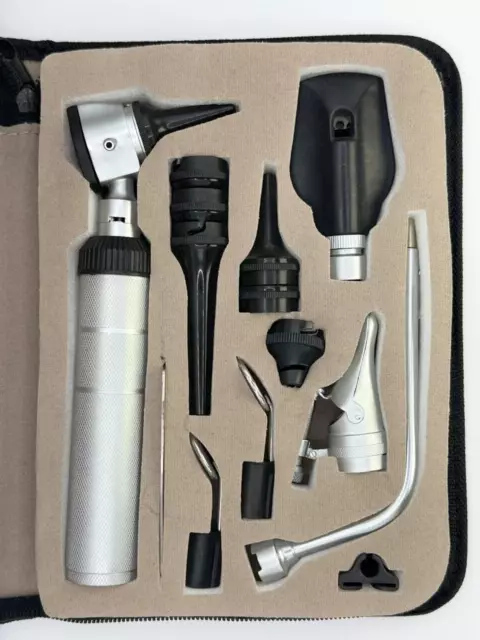 PREMIUM ENT DIAGNOSTIC Set Otoscope Ophthalmoscope Nasal Larynx Exam ...