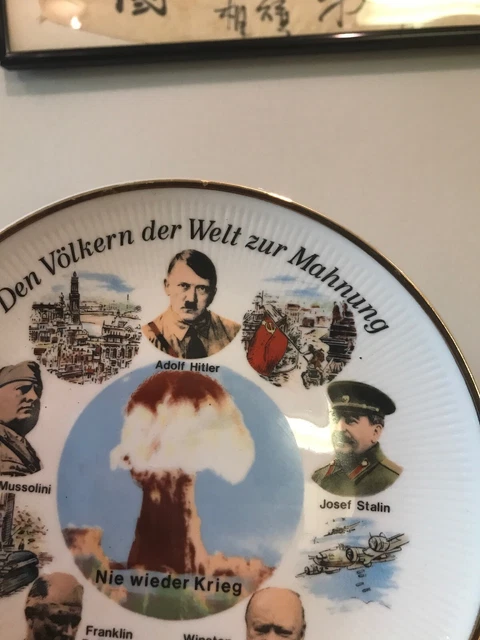 WW2 PLATE 1979 Hitler, Mussolini, Stalin, Winston Churchill plate £46. ...