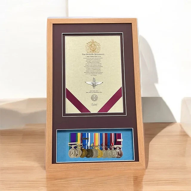 ALL BRITISH MILITARY personalised Oath with removable medal mounting ...