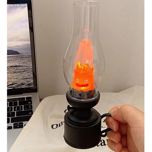 CASIFER NIGHT LIGHT Anime Flame Lights Howl Moving Castle Candle Lamp ...