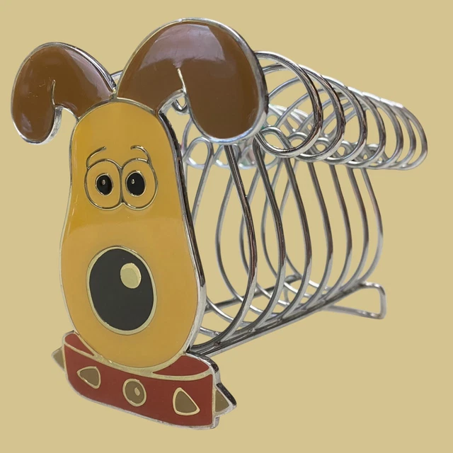 WALLACE & GROMIT Vintage Gromit Metal Toast Rack 7 Seven Slice VGC £15. ...