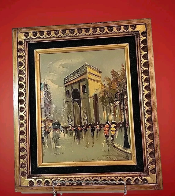J.MARCHAND FRENCH IMPRESSIONISM sign Painting St. Arc De Triumph ...