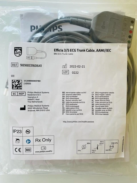 PHILIPS EFFICIA 3/5 ECG Trunk Cable AAMI/IEC 989803160641 $265.64 ...