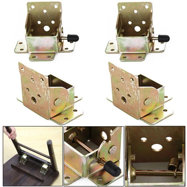 SELF-LOCKING CHAIR EXTENSION Folding Hinge Table Leg Brackets Support ...