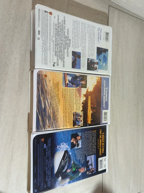 FREE WILLY TRILOGY VHS Lot 1 2 3 Clamshell Warner Bros Movies Adventure ...