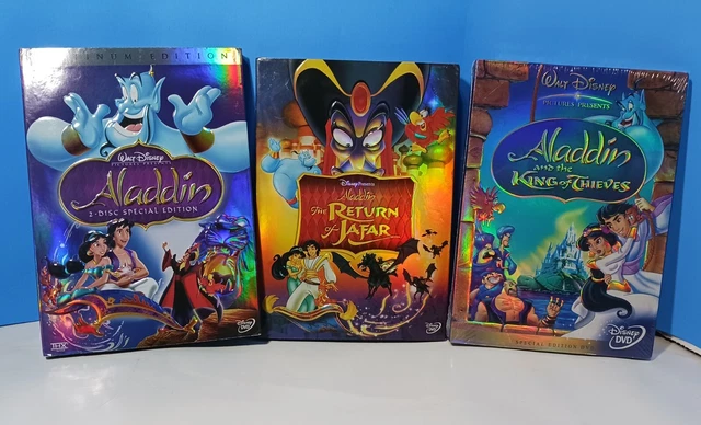 DISNEY ALADDIN DVD Lot 3 Movies Return Of Jafar King Of Thieves ...