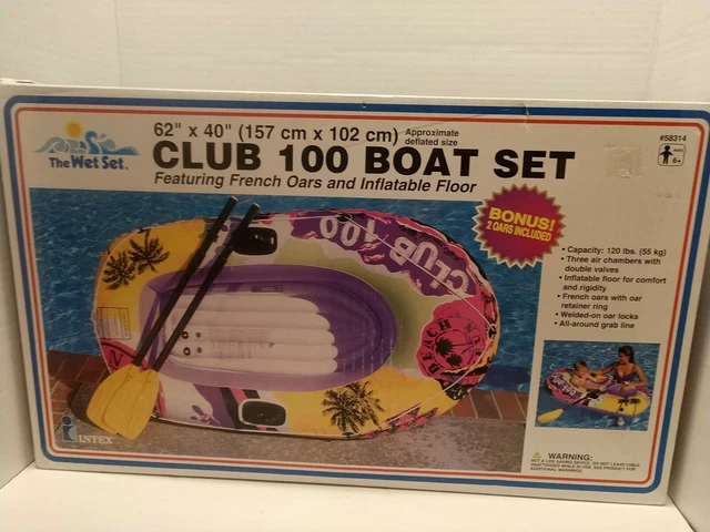 INTEX THE WET Set Club 100 Inflatable Boat Raft Two Oars Vintage 2001 ...