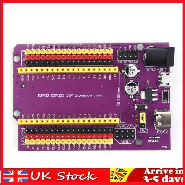 ESP32 DEVELOPMENT BOARD USB 38Pin TYPE-C/MICRO Module GPIO Expansion ...