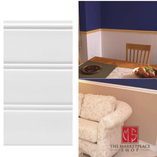 HOUSE OF FARA Wainscot Panel Paneling Wainscoting 9 sq ft White Vinyl ...