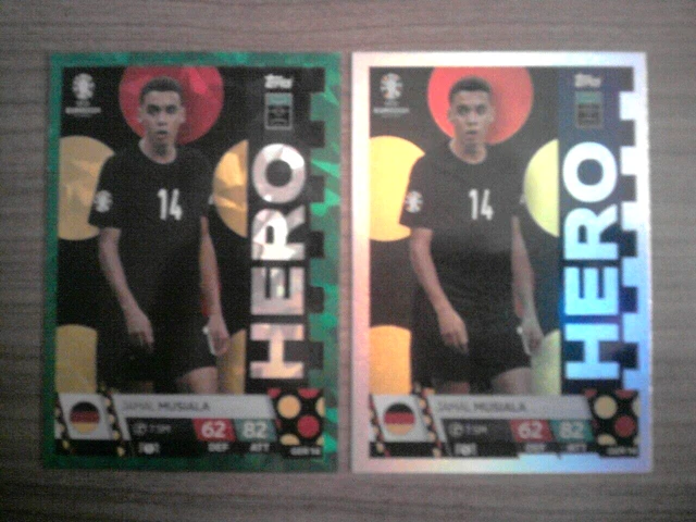 TOPPS MATCH ATTAX Uefa Euro 2024 Green Parallel Hero Jamal Musiala ...