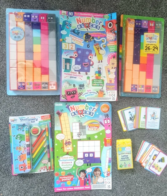 NUMBERBLOCKS CBEEBIES 16-20 & 26-29 Stationary Set Alphablocks Activity ...