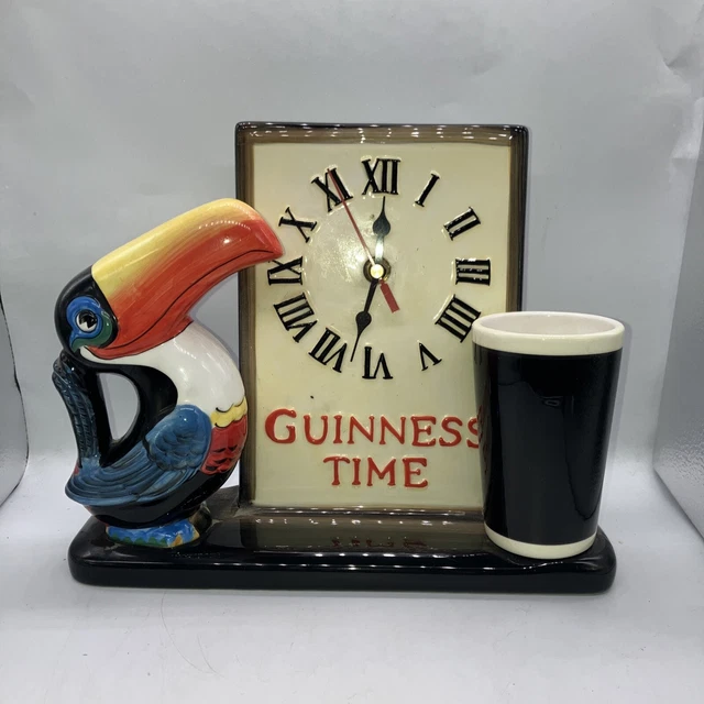 GUINNESS TOUCAN CLOCK vintage original Advertising RARE Stout Bar Pub ...