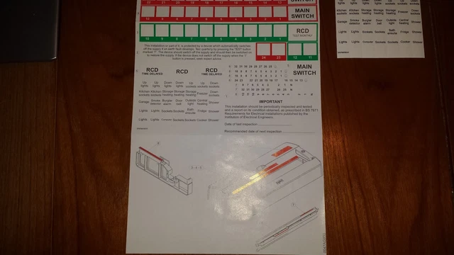HIGH QUALITY CONSUMER Unit, Fuse Board Labels, Stickers, Wylex Legrand ...