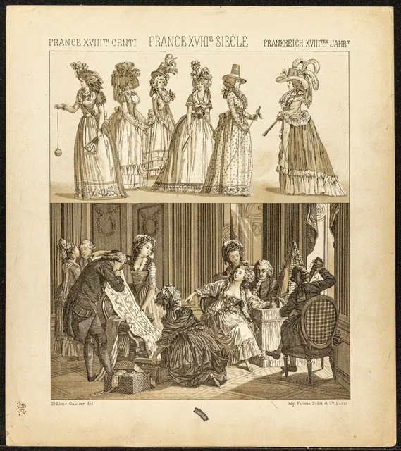 1890 - MODE féminine sous Louis XVI : Toilettes, caraco, redingote ...