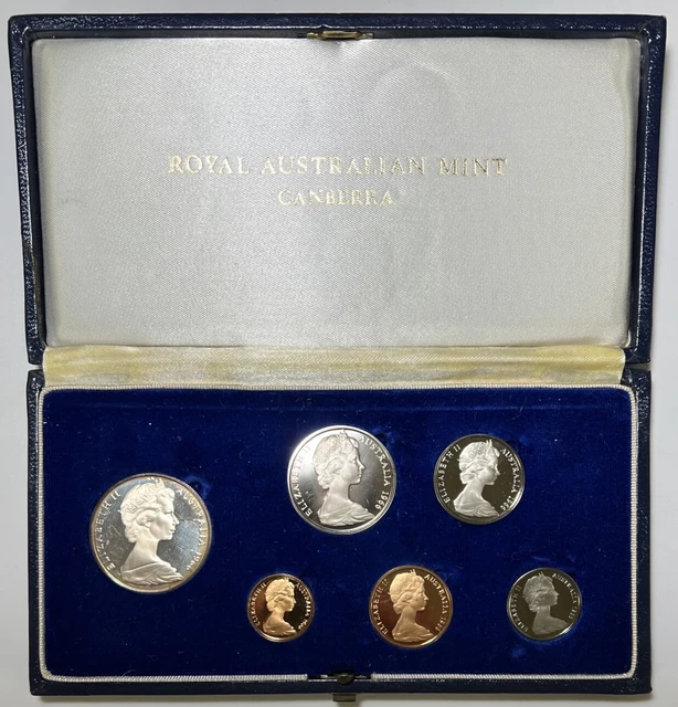 1966 ROYAL AUSTRALIAN Mint Canberra 6 Coin Proof Set Rare OGP 18k Mint ...