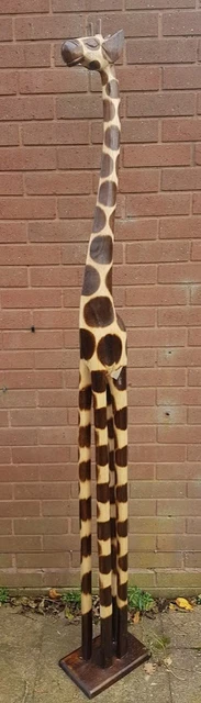 LARGE GIRAFFE HAND carved solid wood giraffe ornament 180 cm 2nd £45.00 ...