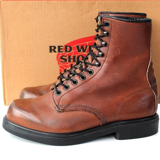RED WING 953 8inch Soft Toe Boots US7 E3 SuperSole Brown Velva Boomer ...