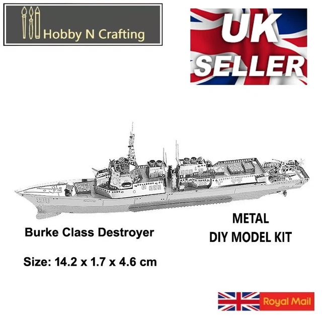 3D METAL MODEL DIY Assembly Model BURKE CLASS DESTROYER (M14) £13.95 ...