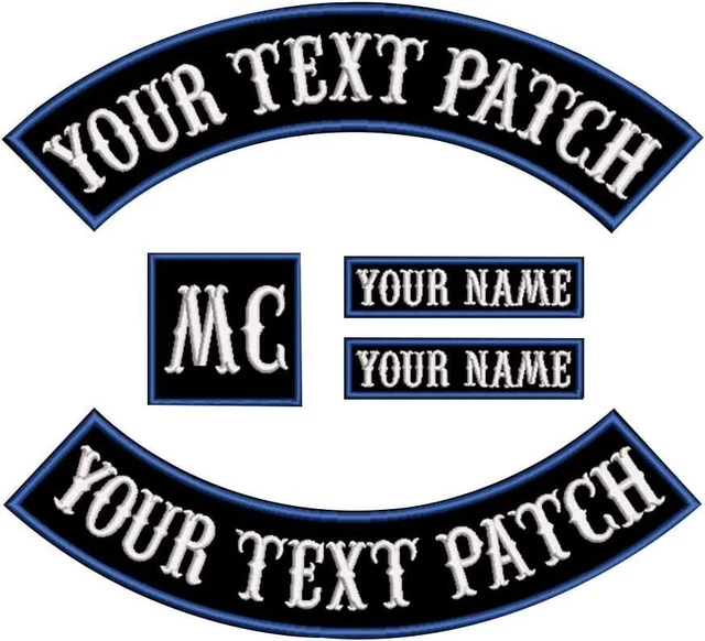CUSTOM EMBROIDERED TOP Rocker Name Tag Motorcycle Biker MC Sew on Patch ...