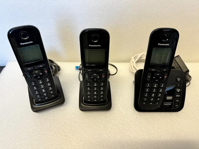 PANASONIC KX-TGC223E DIGITAL Cordless Answering System with Handset Trio - Black £20.00 ...
