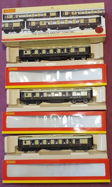 HORNBY GOLDEN ARROW Pullman Coach pack Working lights Zenobia Adrian ...