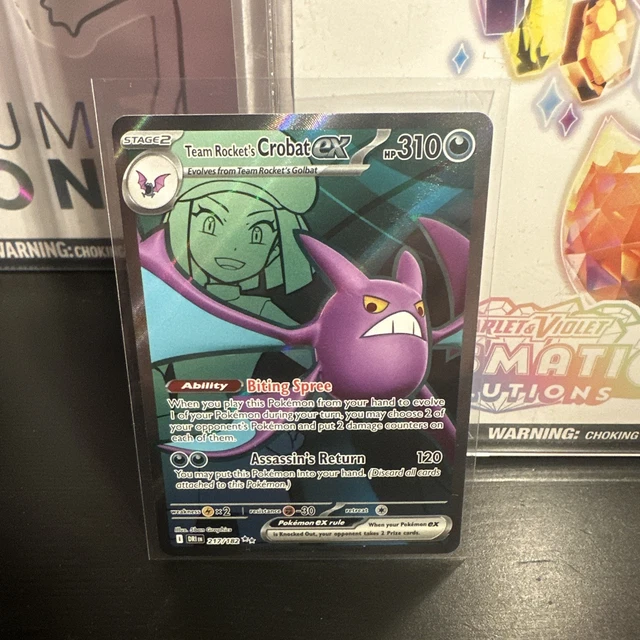 POKEMON S&V DESTINED Rivals Team Rocket’s Crobat ex 217/182 Card NM ...