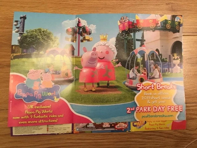 PEPPA PIG WORLD / Paultons Park England - Fold Out Map / Flyer new for ...