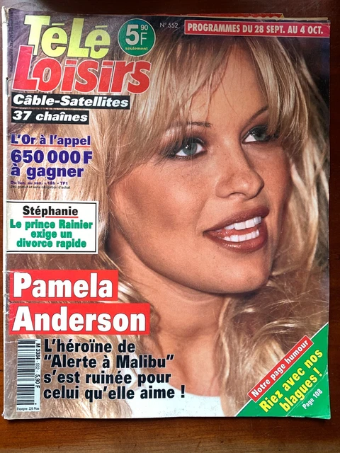 TÉLÉ LOISIRS 23/09/1996; Pamela Anderson/ Alexandre Debanne/ Charlotte ...