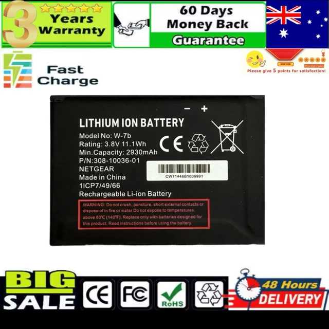 2025 BATTERY W-7B 308-10036-01 for Optus 4G Modem AC800S Netgear 800S W ...