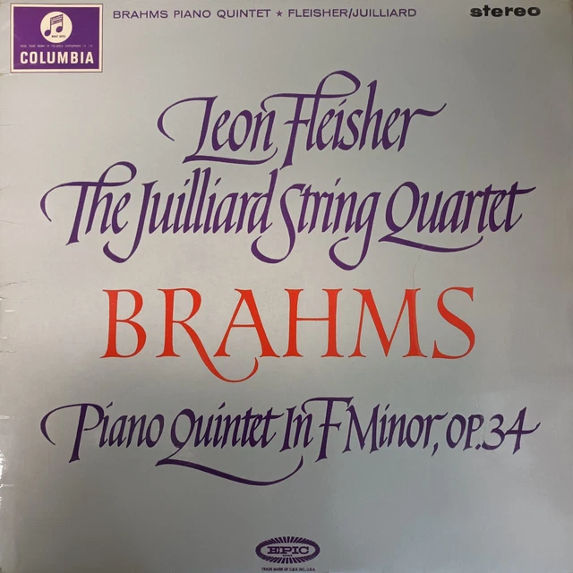 COLUMBIA SAX 2541 *Ed1* Brahms Klavierquintett Op.34 *Fleisher Julliard Qt* Sehr Guter +/Ex EUR ...