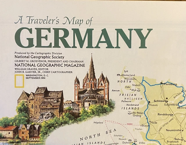 NATIONAL GEOGRAPHIC SOCIETY - A Traveler’s Map Of Germany £4.99 ...