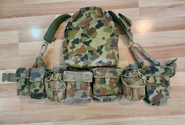 XL AUSTRALIAN WEBBING Belt Rig Ammo Pouch Mag Pouch Canteen H Harness ...
