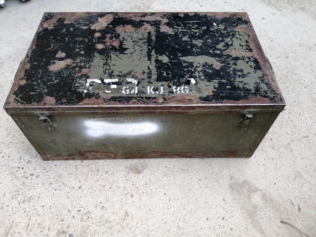 BRITISH ARMY LARGE Metal Box Heavy Duty Lockable Storage Case Land ...