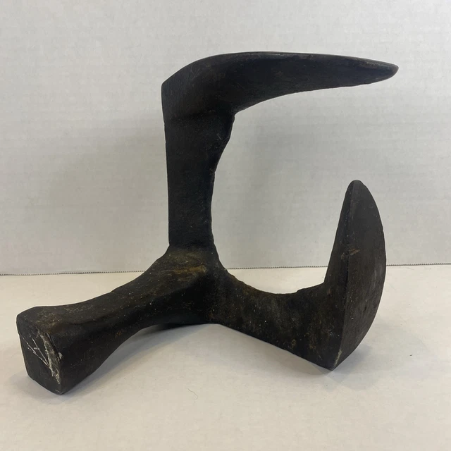 CAST IRON COBBLER Double Shoe Last Stand Repair Anvil Form Antique USA ...