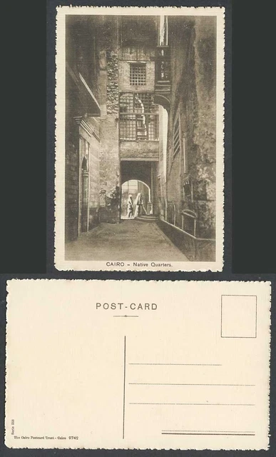 EGYPT OLD POSTCARD Cairo Native Quarters Arch Arched Gate Street Scene ...