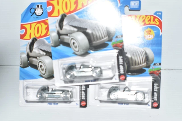 🔥 2026 HOT Wheels Silver Pass N Go - 90 Years Monopoly Car lot of 3 $20 ...