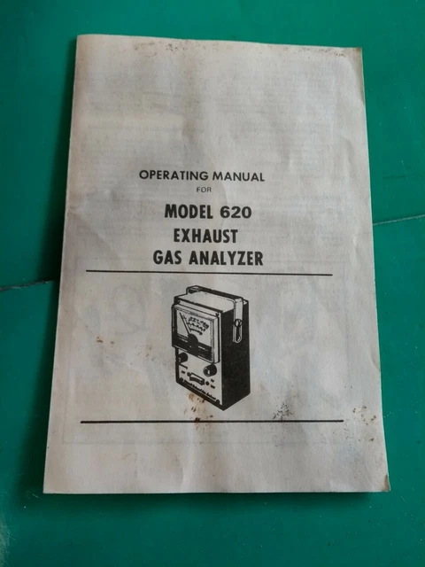 HAWK COMMAND EXHAUST Gas Analyzer Model 620 INSTRUCTIONS ONLY PDF FILE ...