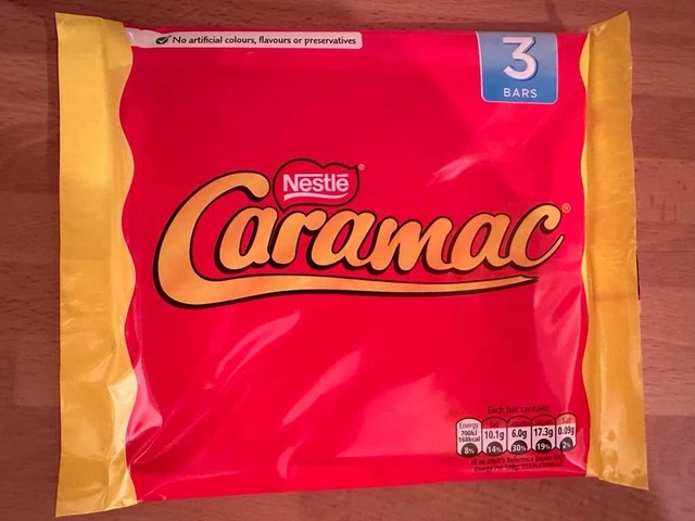 RARE CARAMAC CARAMEL Chocolate Bar Multipack 30g 3 Pack Birthday ...