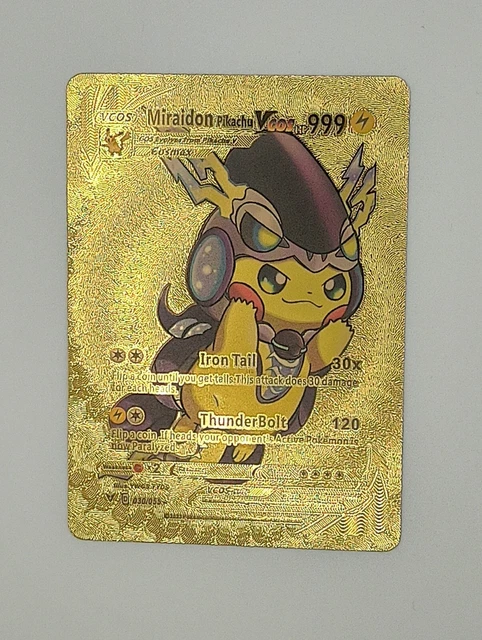 PIKACHU POKEMON MIRAIDON Pika Carte Card Holo Prism Flash Manga Anime ...