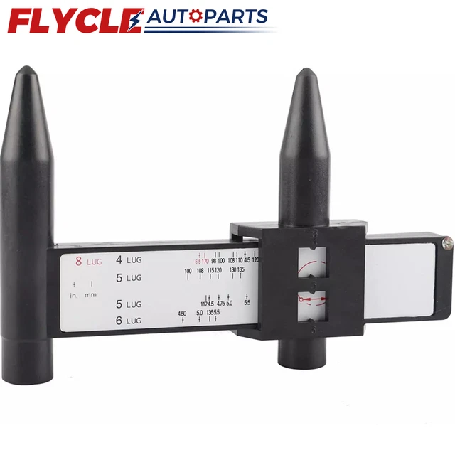 WHEEL PCD GAUGE Rim Bolt Pattern Measuring Tool for 4 5 6 Holes Sliding ...