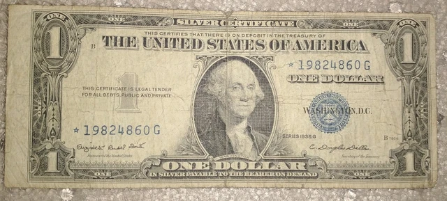 UNITED STATES $1 Dollar Bill Replacement 1935 Silver Certificate Star ...