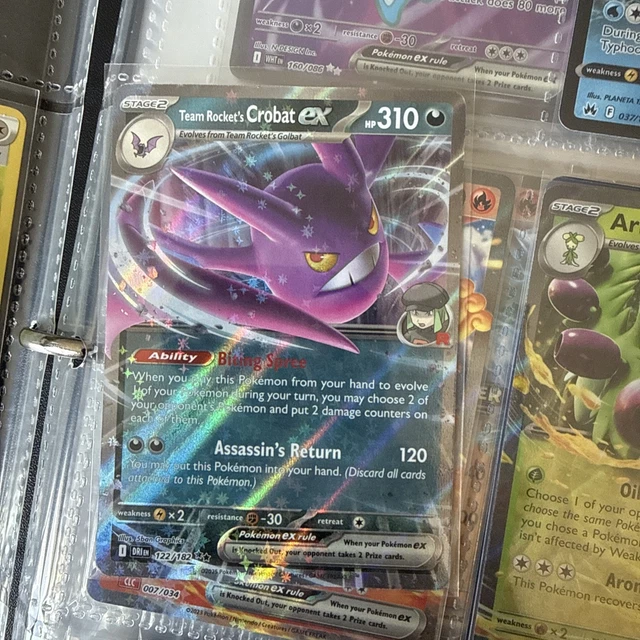 POKÉMON TCG DESTINED Rivals Team Rockets Crobat EX 122/182 Double Rare ...