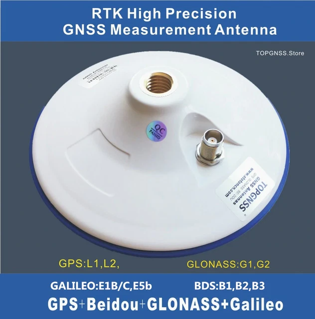 HIGH-PRECISION RTK GNSS Antenna ZED-F9P GPS CORS TNC 3.3-18V GLONASS GALILEO BDS EUR 111,87 ...