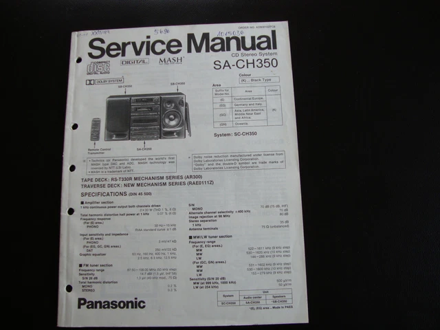 ORIGINAL SERVICE MANUAL Circuit Diagram Panasonic SA-CH 11 £8.26 ...