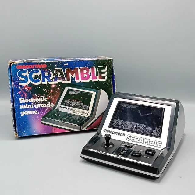 VINTAGE GRANDSTAND SCRAMBLE Electronic Table Top Game Boxed Arcade VFD ...